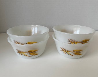 Set of 6 Vintage Custard Cups Fire King Ramekins Wheat - Etsy