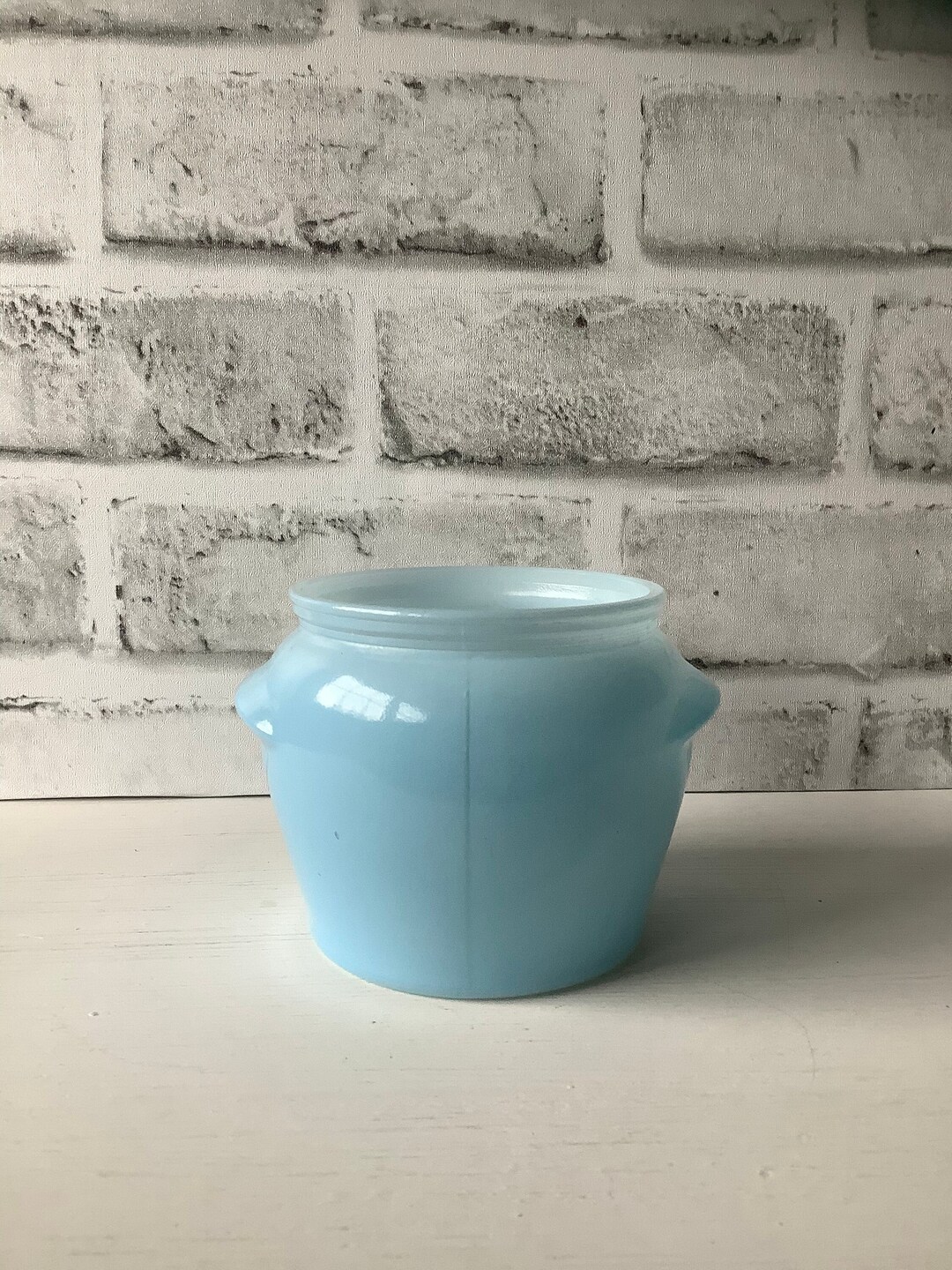 Glasbake Blue Milk Glass Walkers Honey Whip Jar Container - Etsy