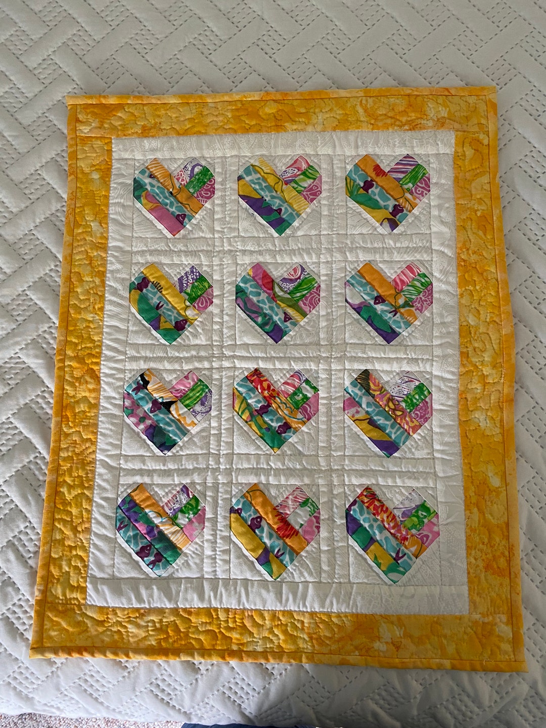 Wallhanging Quilt Heart Pattern 1997 Machine Quilted - Etsy