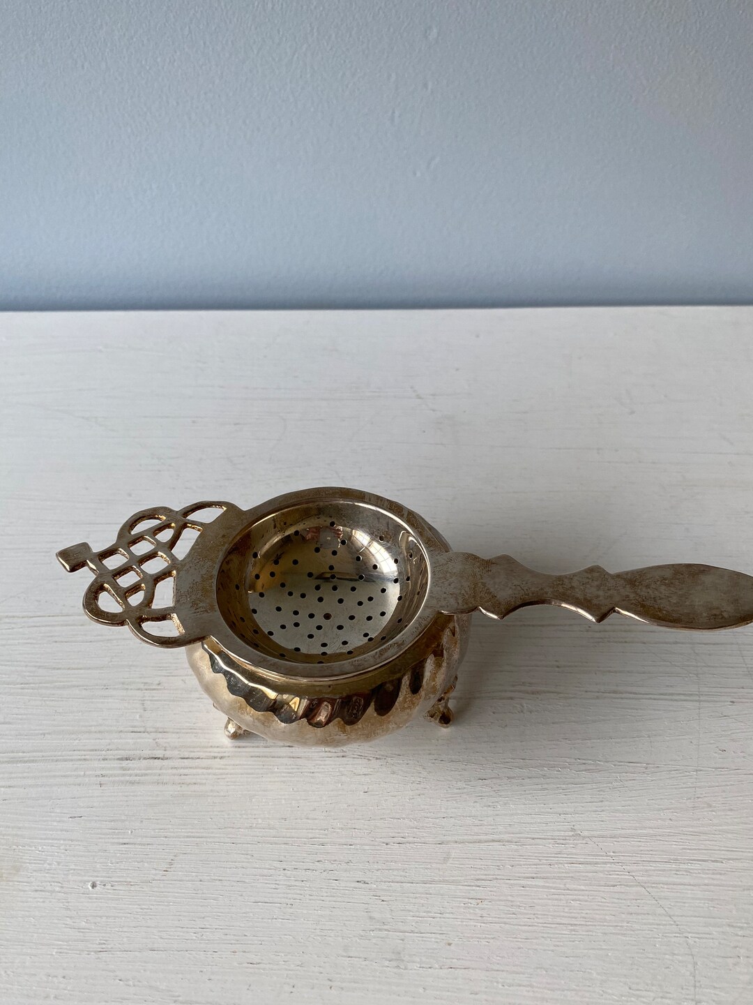 Silver Plate Tea Strainer 2 Piece - Etsy