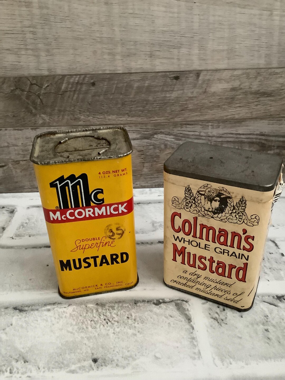 Set of 2 of Mustard Tins Mccormick and Colman’s - Etsy