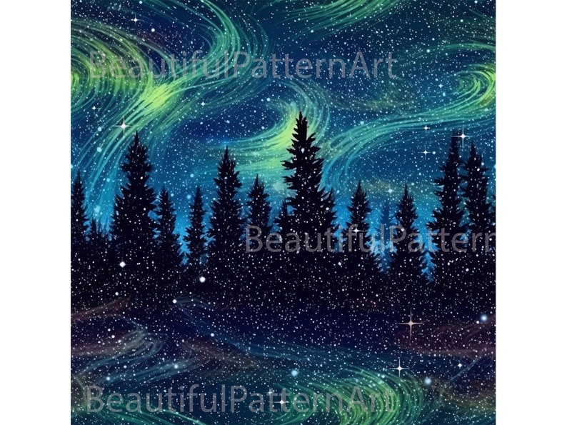 Watercolor Aurora Borealis Seamless Pattern. Northern Lights - Etsy