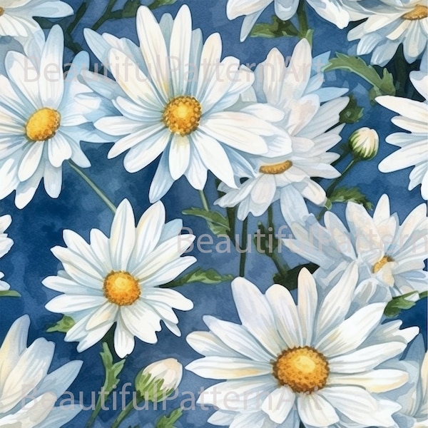 Daisy Print Fabric - Etsy