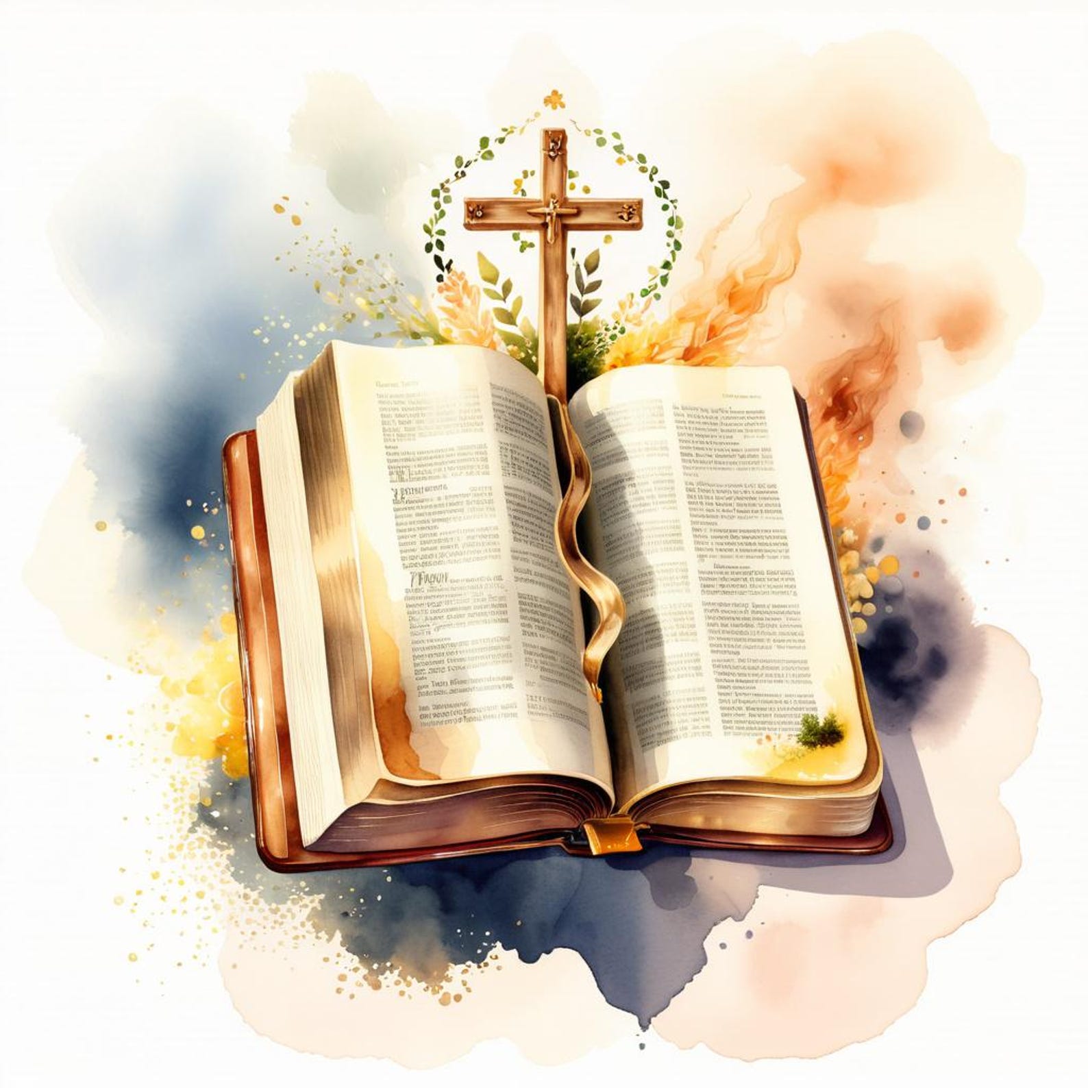 12 Watercolor Clip Art of Bible. Holy Bible Clip Art. High Quality ...