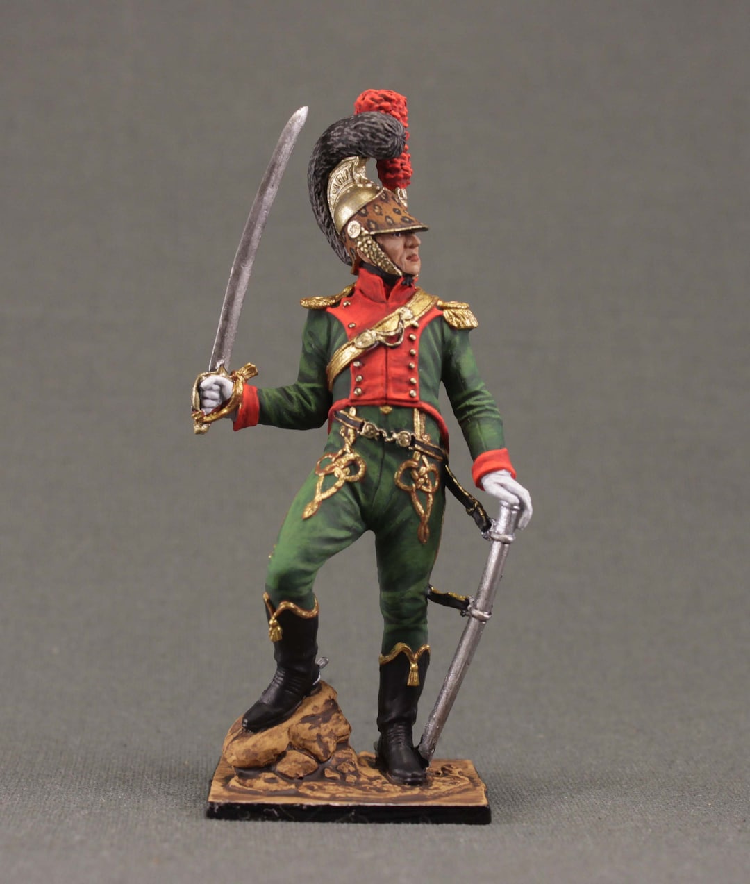 Painted Tin Toy Soldier Historical Miniature 54 Mm Figurine Model Scale ...
