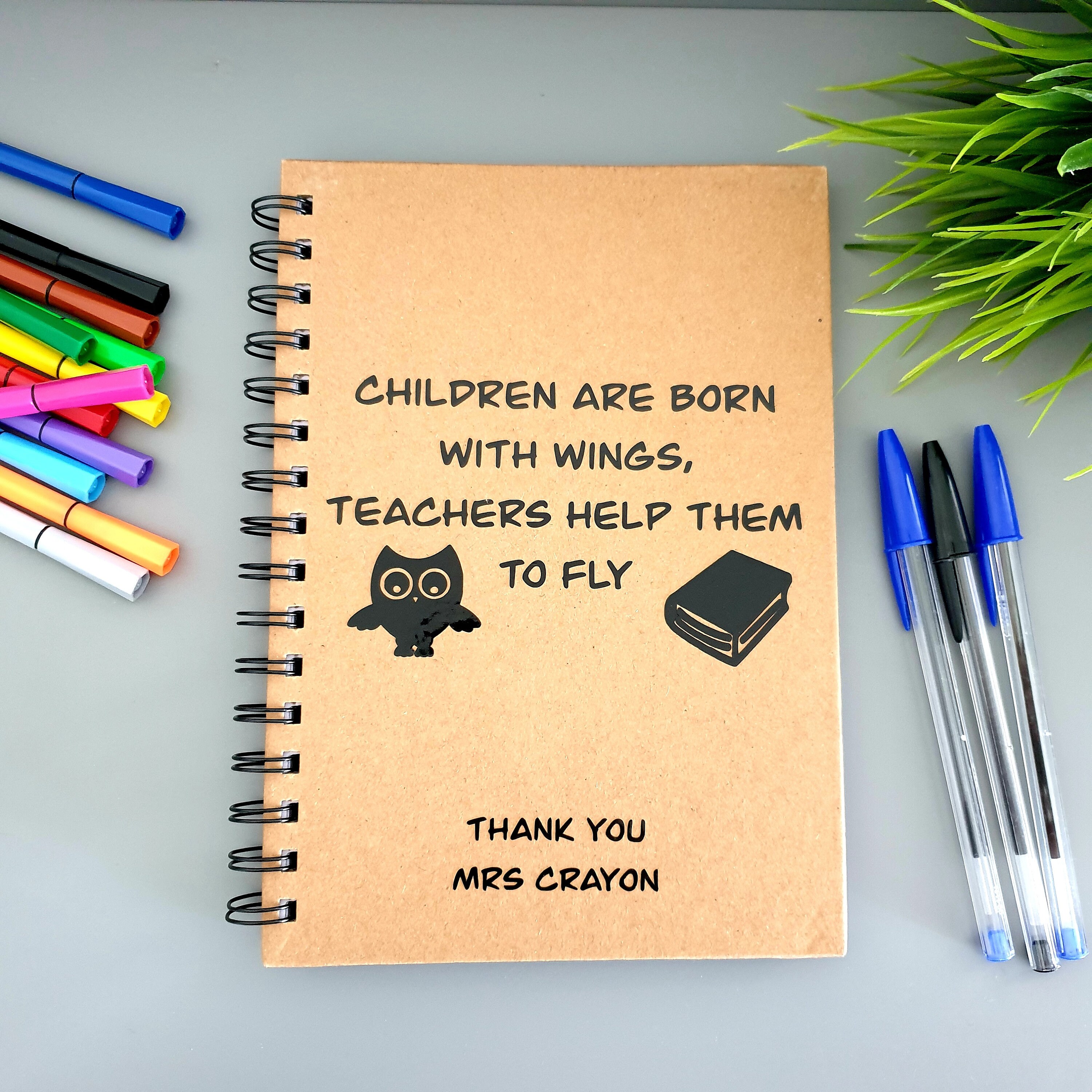Personalised Teacher Notebook, Practical Gift for Teacher, Children Are ...