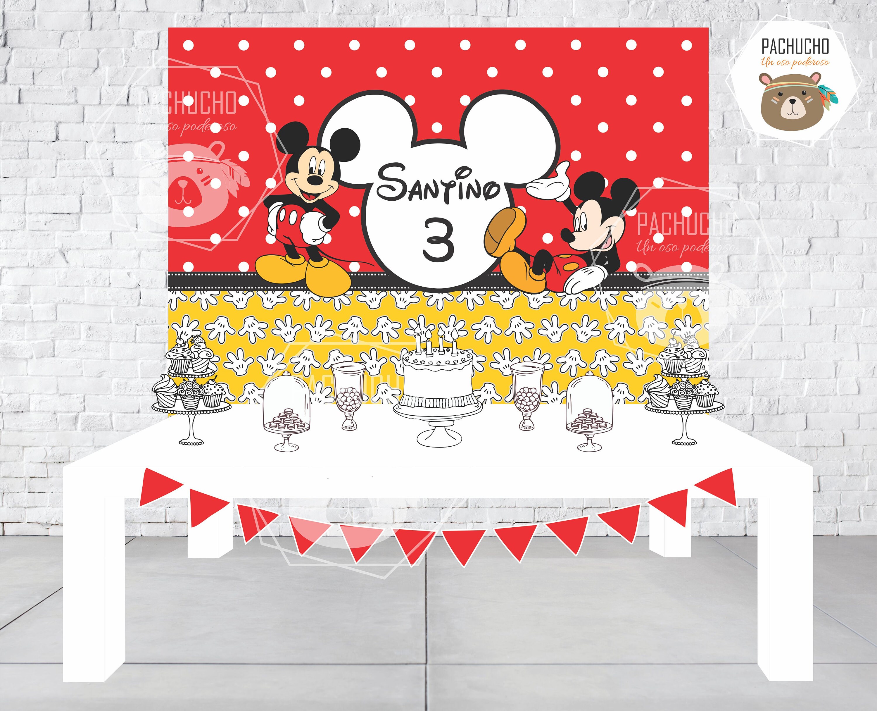 Mickey Mouse Digital Background Mickey Backdrop Birthday | Etsy