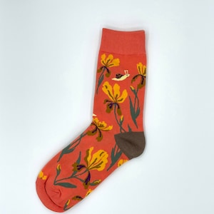Flower Socks Floral Socks Fun Socks Colorful Socks Pattern Socks Crew ...