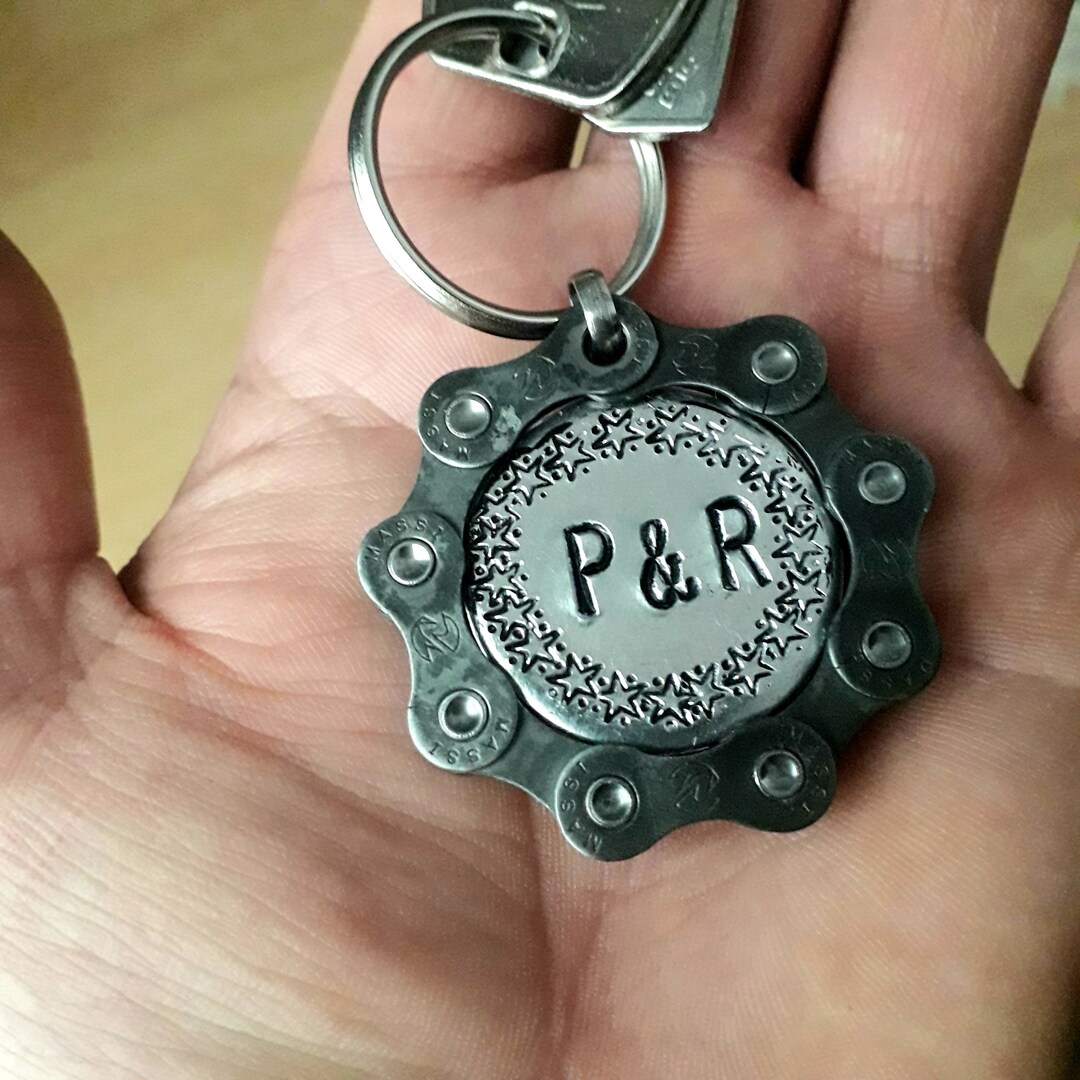 Personalized Keychain Made From Old Recycled Bike Chain, Gift for Bike ...