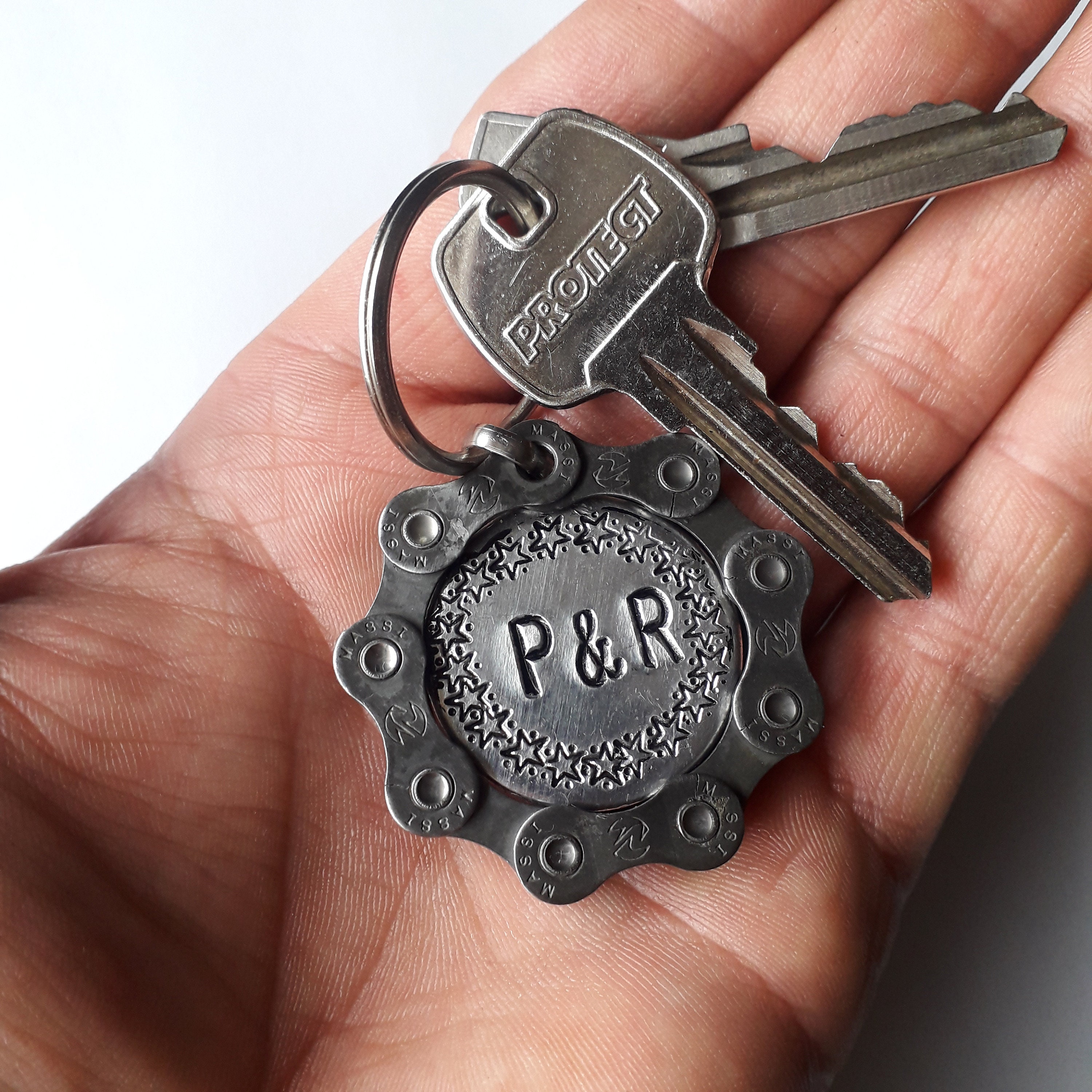 Personalized Keychain Made From Old Recycled Bike Chain Gift - Etsy