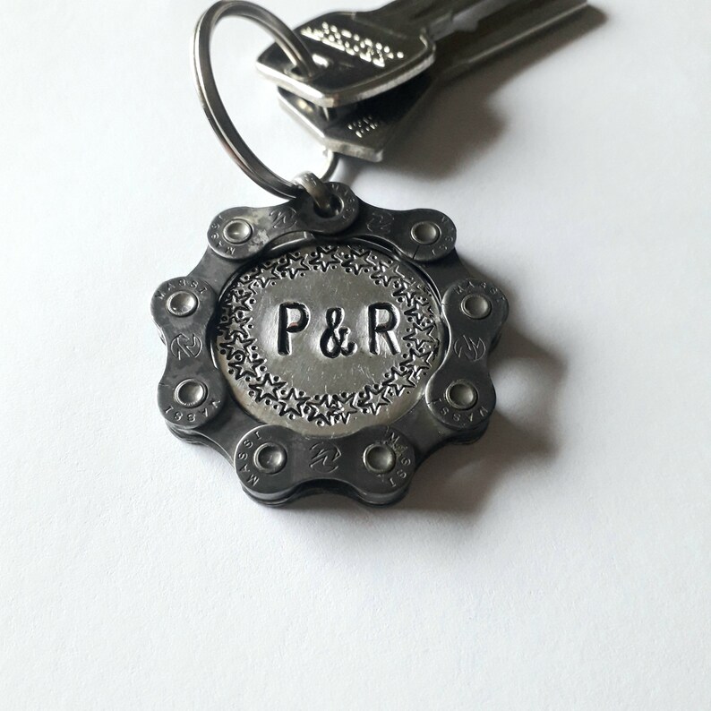 Personalized Keychain Made From Old Recycled Bike Chain Gift - Etsy