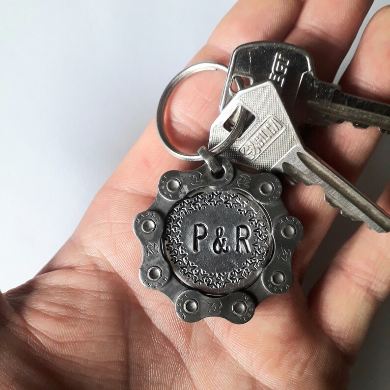 Personalized Keychain Made From Old Recycled Bike Chain Gift - Etsy