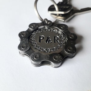 Personalized Keychain Made From Old Recycled Bike Chain, Gift for Bike ...