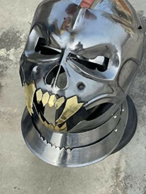 Memorabilia Collectibles Medieval Helmet Old Demonic Face Helmet ...