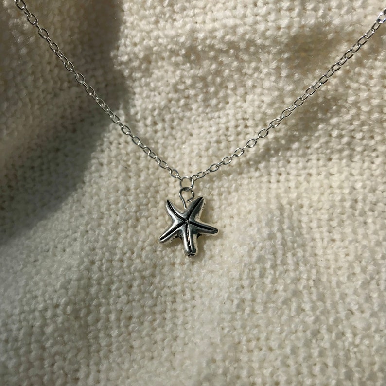 Silver Starfish Adjustable Chain Necklace - Etsy UK