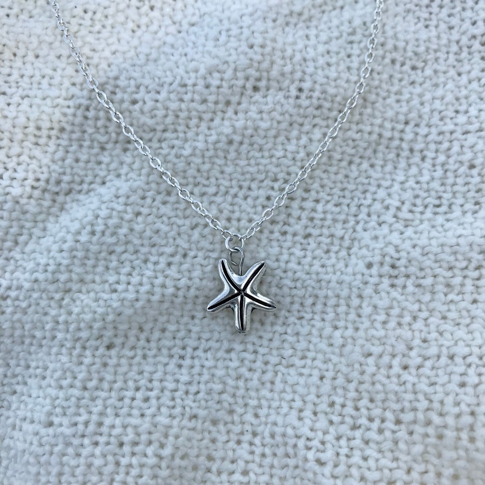 Silver Starfish Adjustable Chain Necklace - Etsy UK