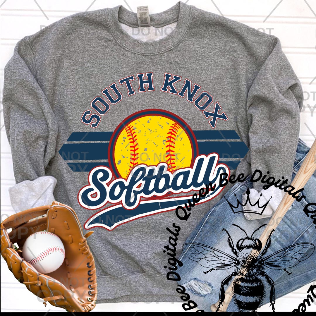 Custom Distressed Retro Softball PNG: Personalized Team Design (digital ...
