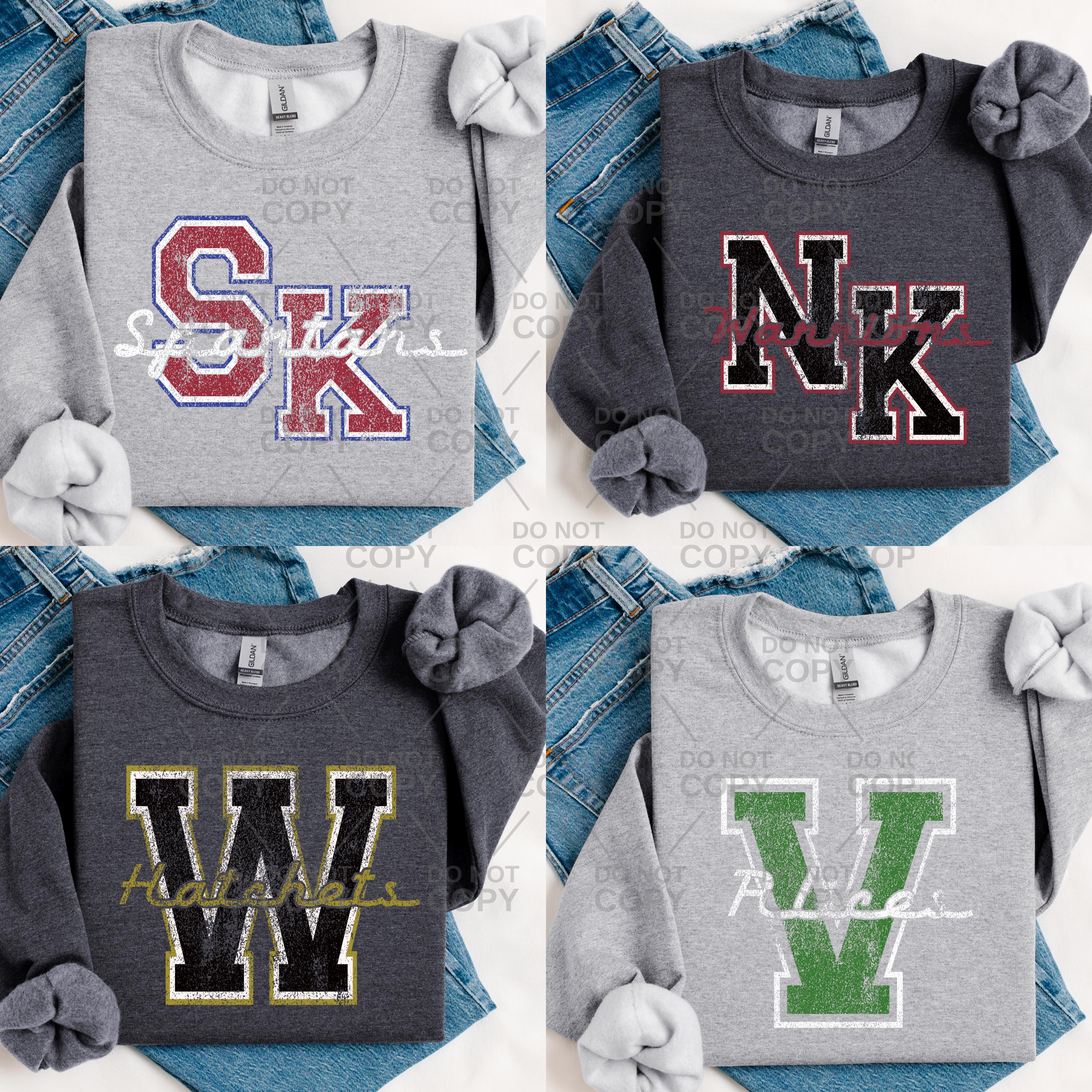 Custom Retro School Spirit PNG: Distressed Team Design (digital ...