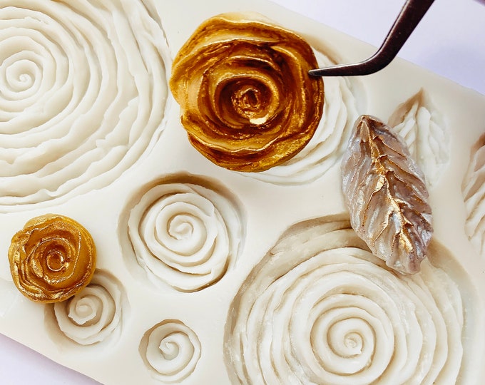 Big Size Multi Roses Mold - Rose Leaf Silicone Mold - Etsy