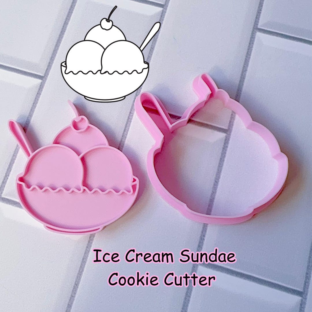 Ice Cream Sundae Cookie Cutter – Cherry on Top, Free Imprint - Etsy