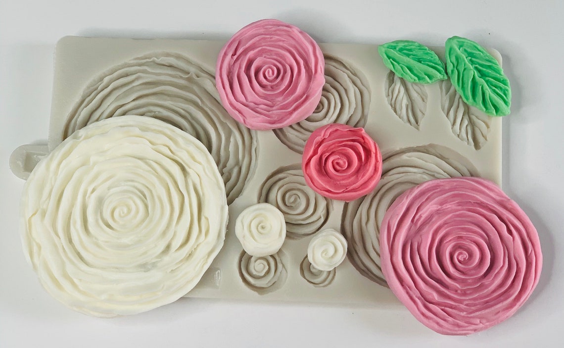 Big Size Multi Roses Mold - Rose Leaf Silicone Mold - Etsy