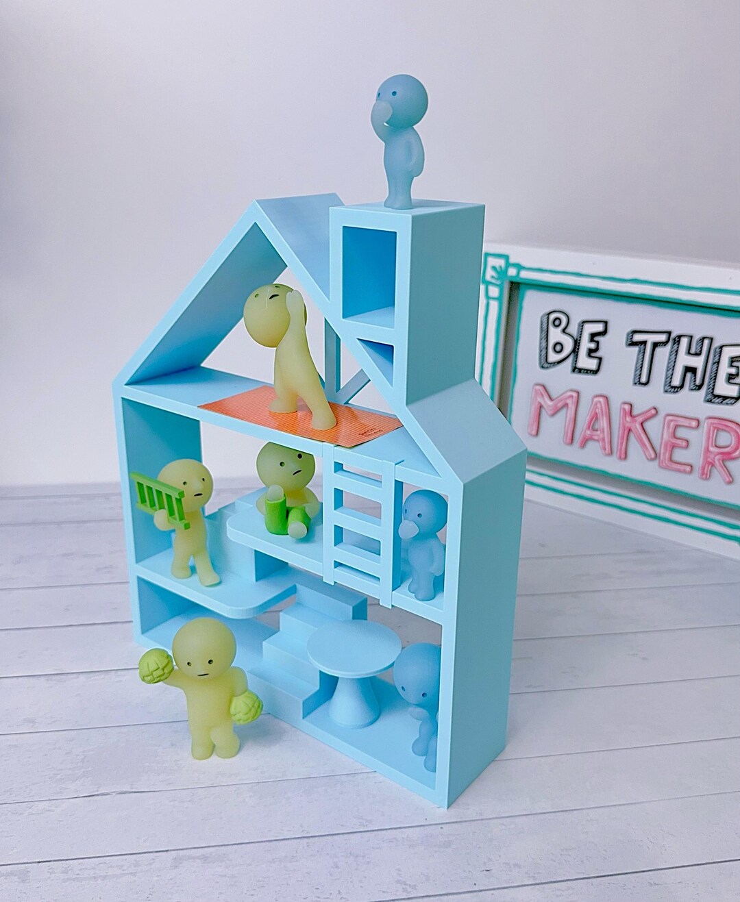 3D Printed Smiski House Display Shelf: Miniature Figure Organizer - Etsy