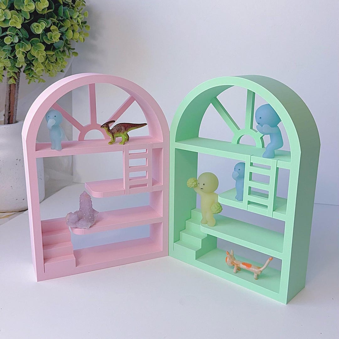 Small Toy Display Shelf 3D Printed - Mini Figures Dest Shelf - Smiski ...