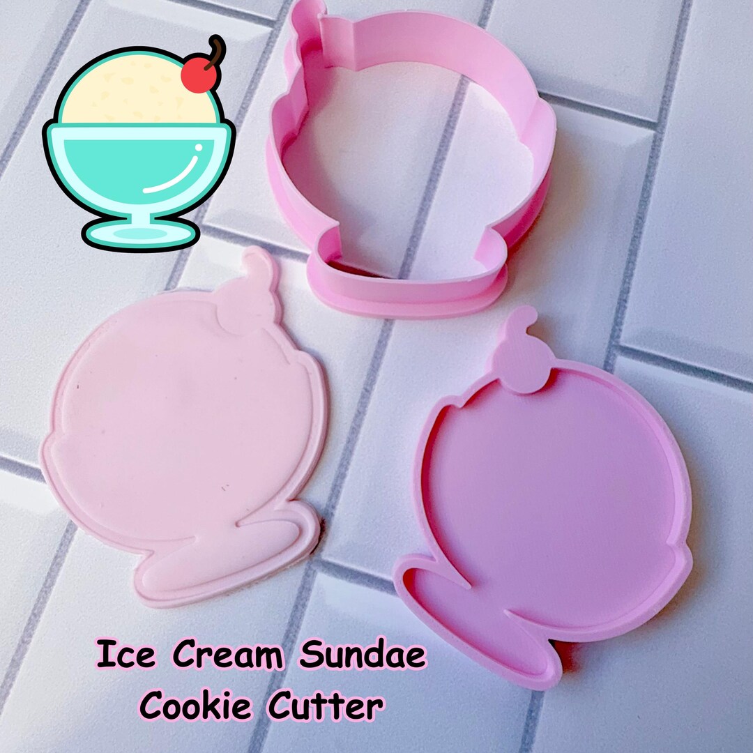Ice Cream Sundae Cookie Cutter With Free Imprint Stamp - Etsy