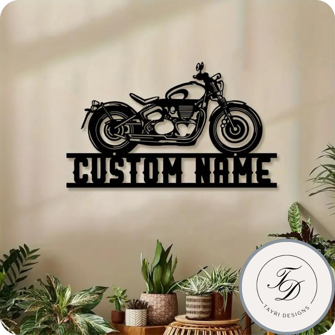 Custom Motorcycle Wall Decor, Metal Art Sign, Farmhouse Wall Art ...