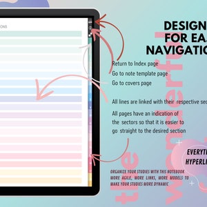 Digital Hyperlinked Notebook Minimal Notebook Note Taking Template ...