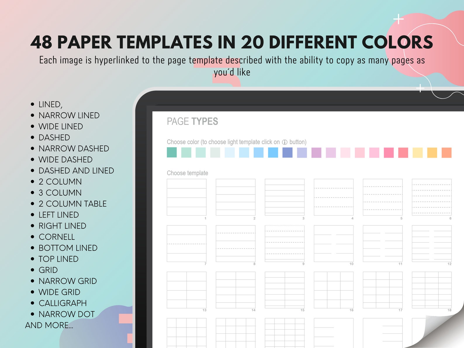 Digital Hyperlinked Notebook Minimal Notebook Note Taking Template ...
