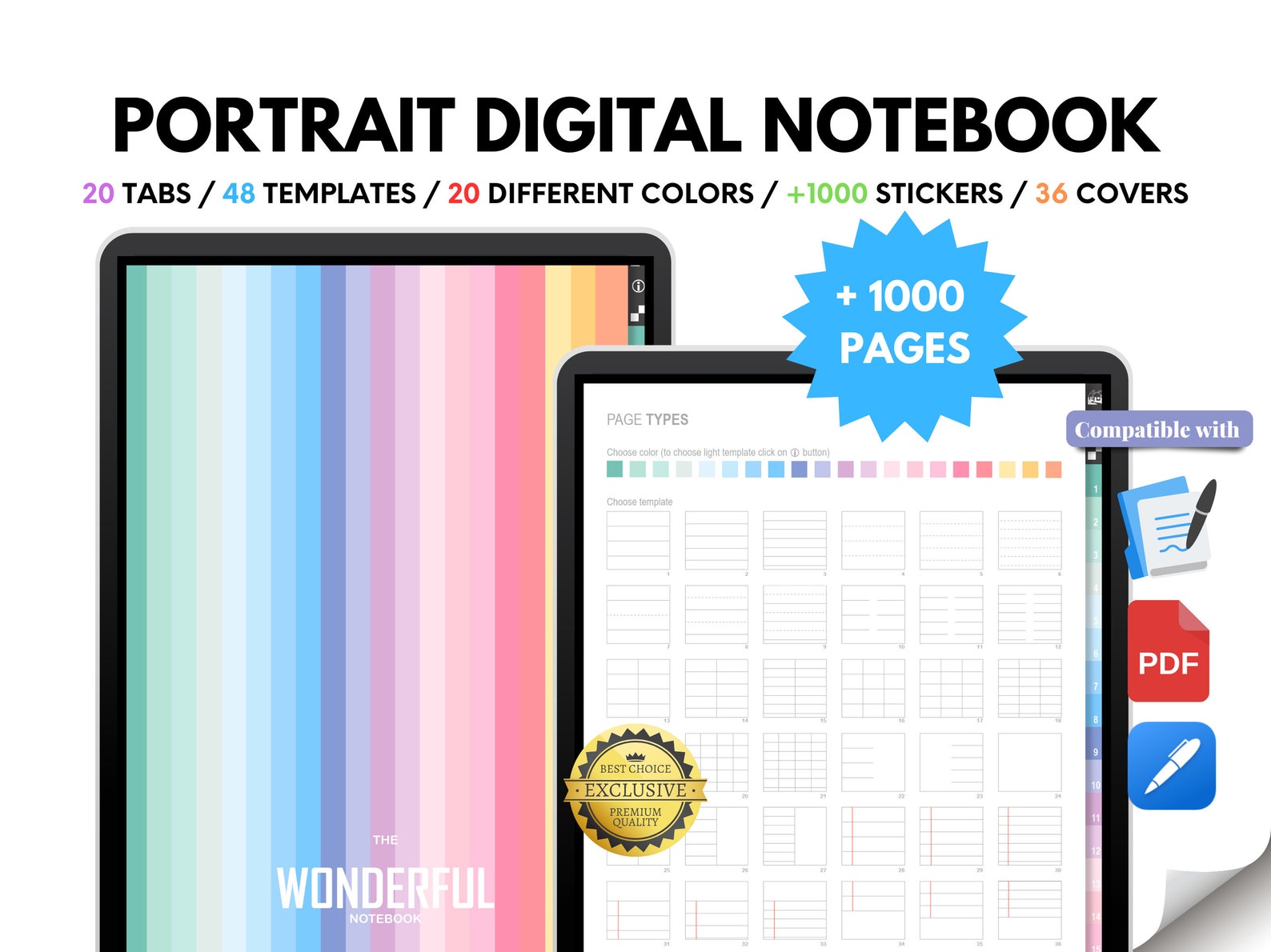 Digital Hyperlinked Notebook Minimal Notebook Note Taking Template ...