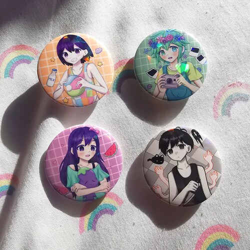 NEW Holographic Omori Button Pins - Etsy