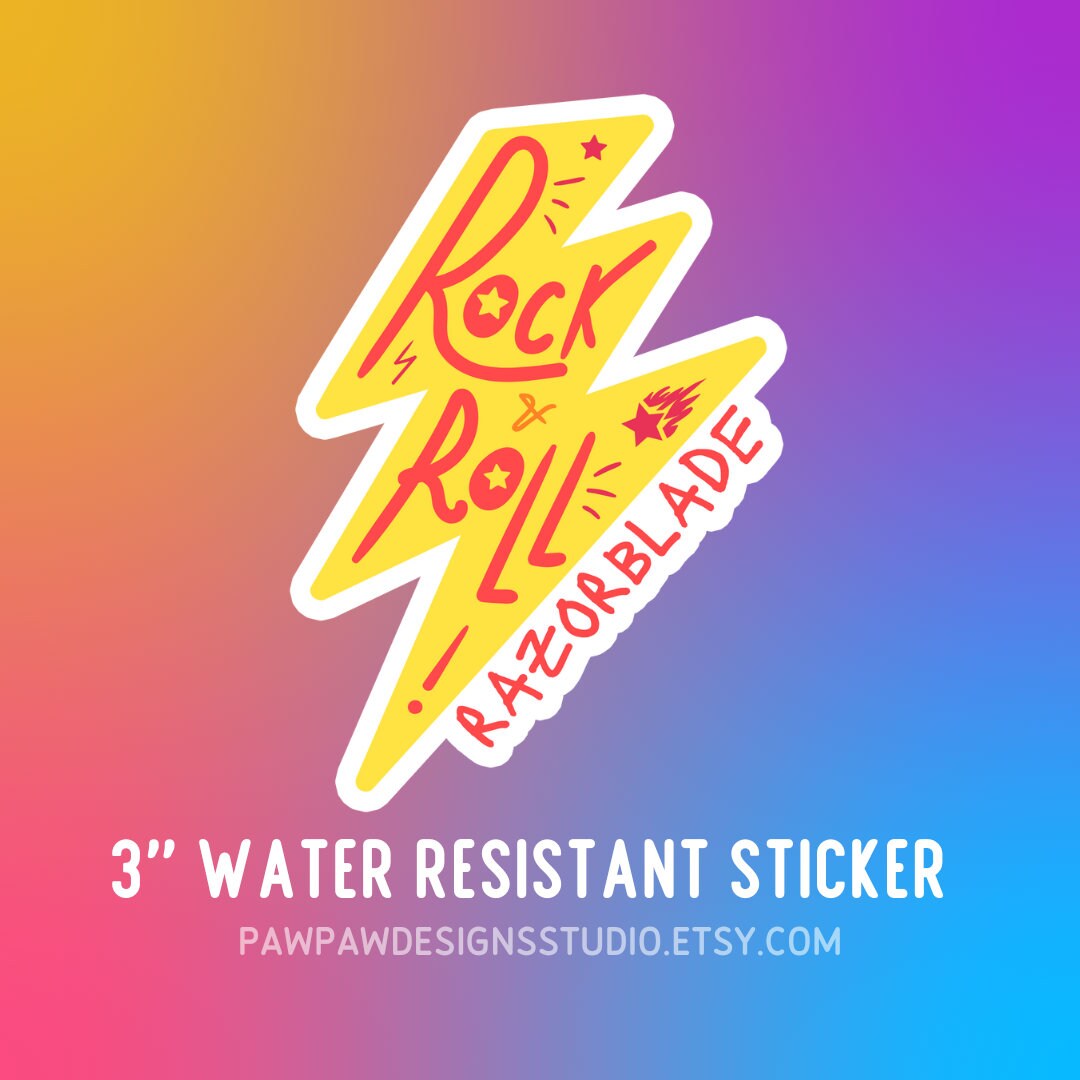 Hanson Rock N' Roll Razorblade Water Resistant Sticker, Hanson Sticker ...