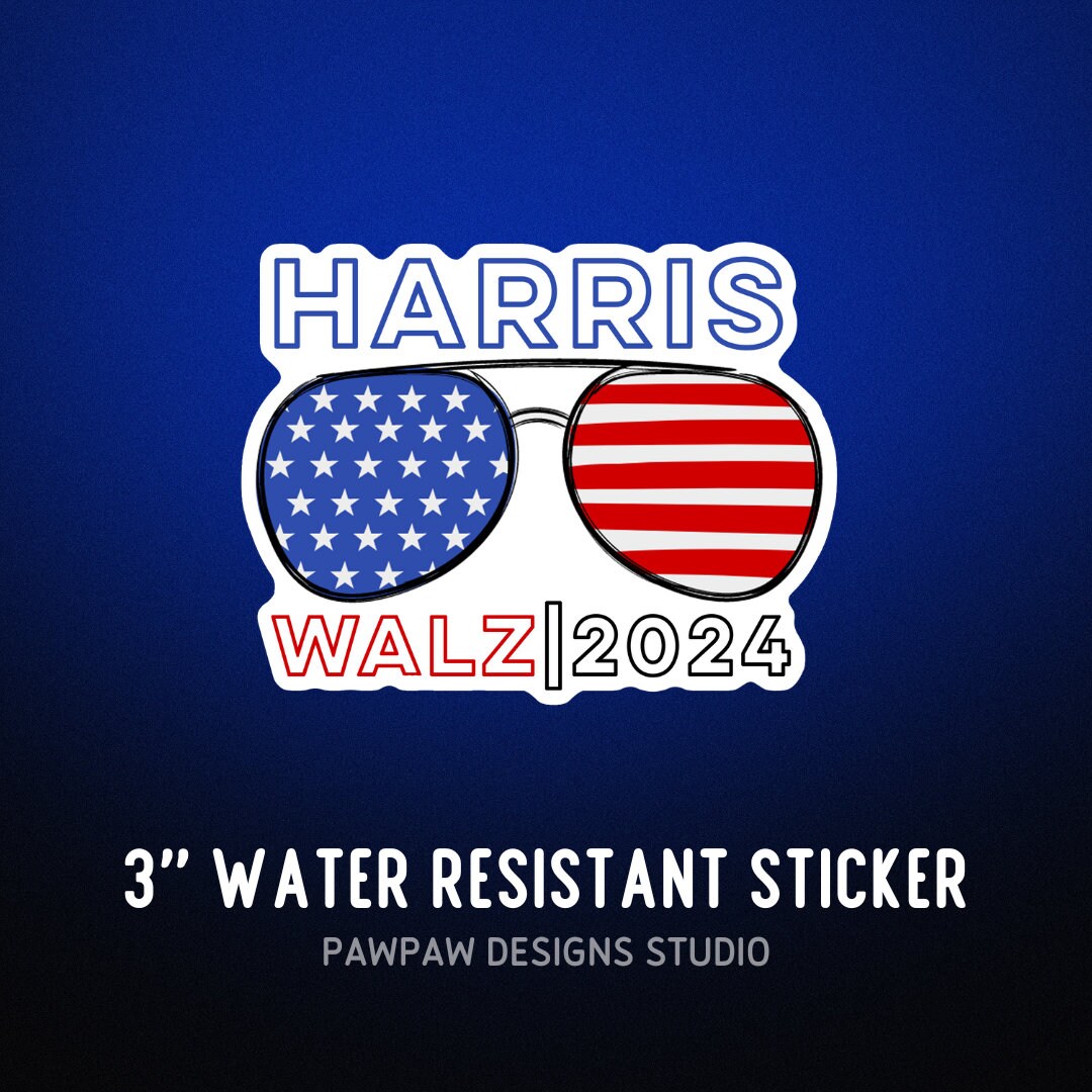 Harris/walz 2024 Sticker, Handmade Sticker, Vote, Election 2024, USA ...