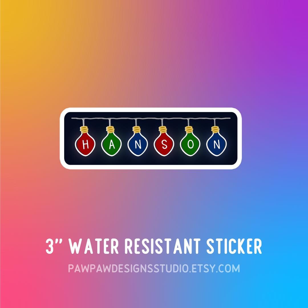 Hanson 2024 Christmas Ball Lights Water Resistant Sticker, Hanson ...