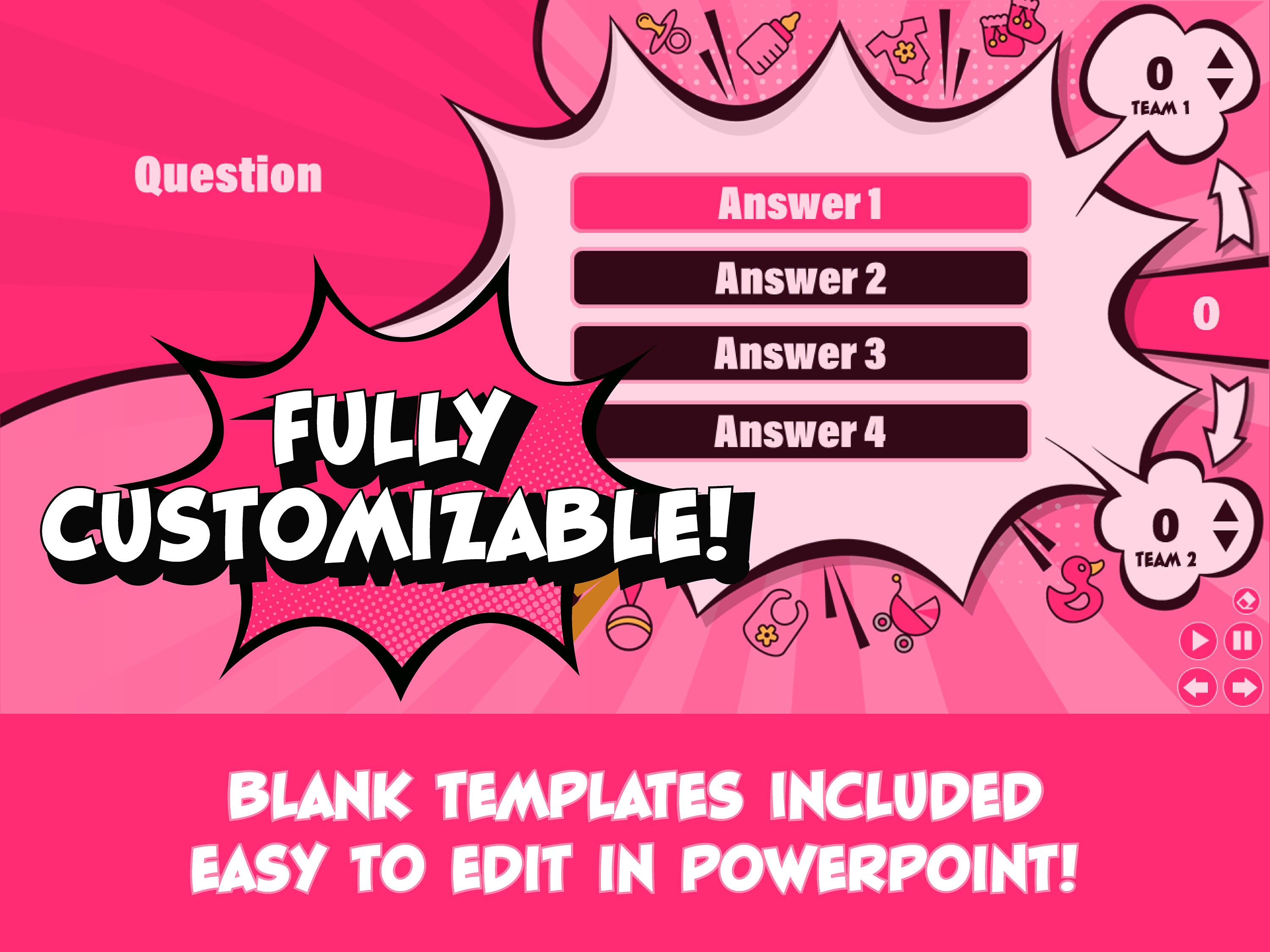 Baby Shower Time Bomb Trivia Powerpoint Game Customizable With Timer ...