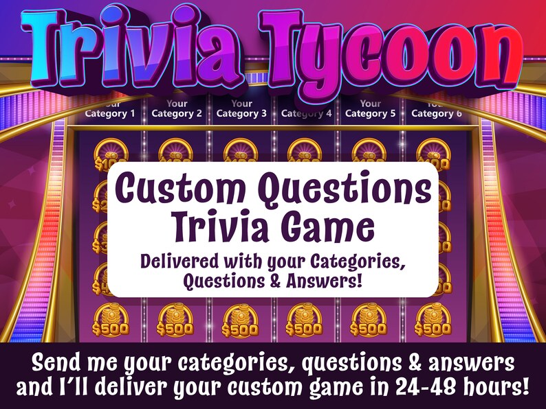 Custom Trivia Tycoon Powerpoint Game – Custom Questions – With Timer ...