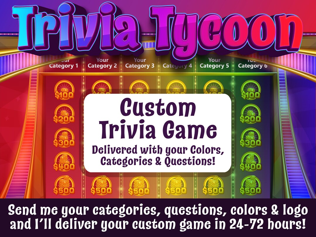 Custom Trivia Tycoon Powerpoint Game – Custom Questions & Color ...