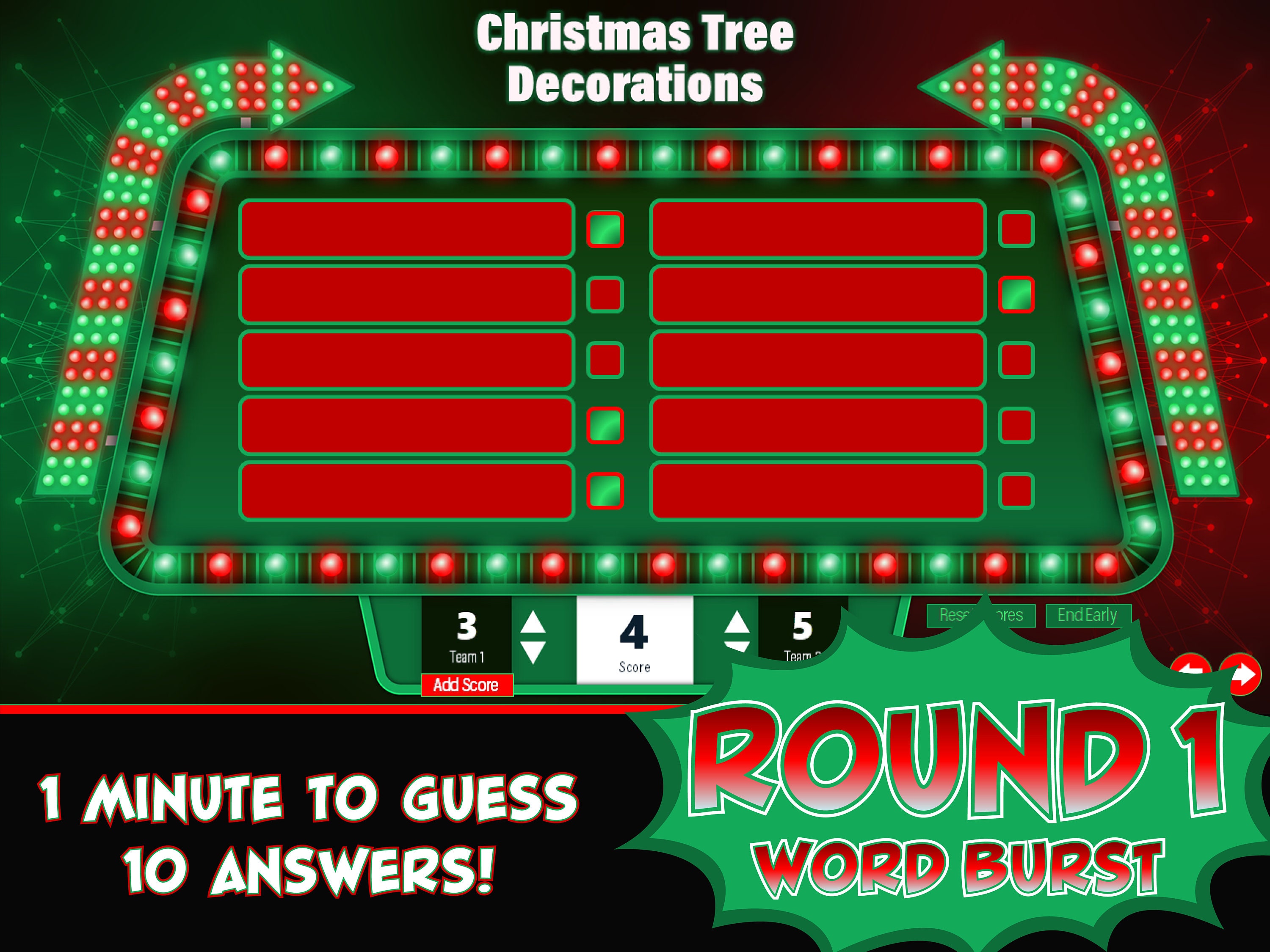Christmas Word Burst Game – Powerpoint Game – Customizable With Timer ...