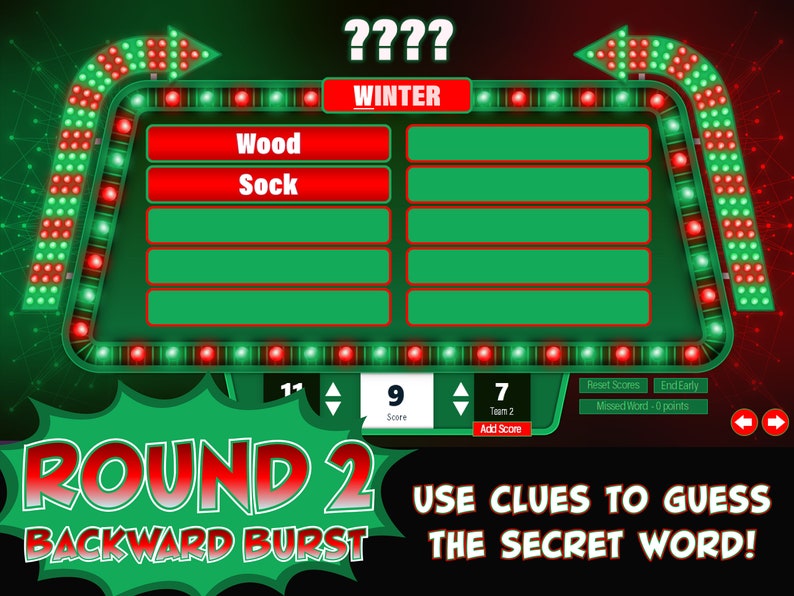 Christmas Word Burst Game Powerpoint Game Customizable With Timer ...