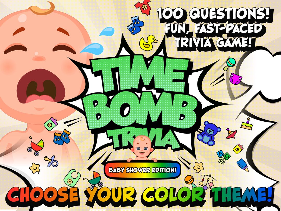 Baby Shower Time Bomb Trivia Custom Colors Powerpoint Game ...