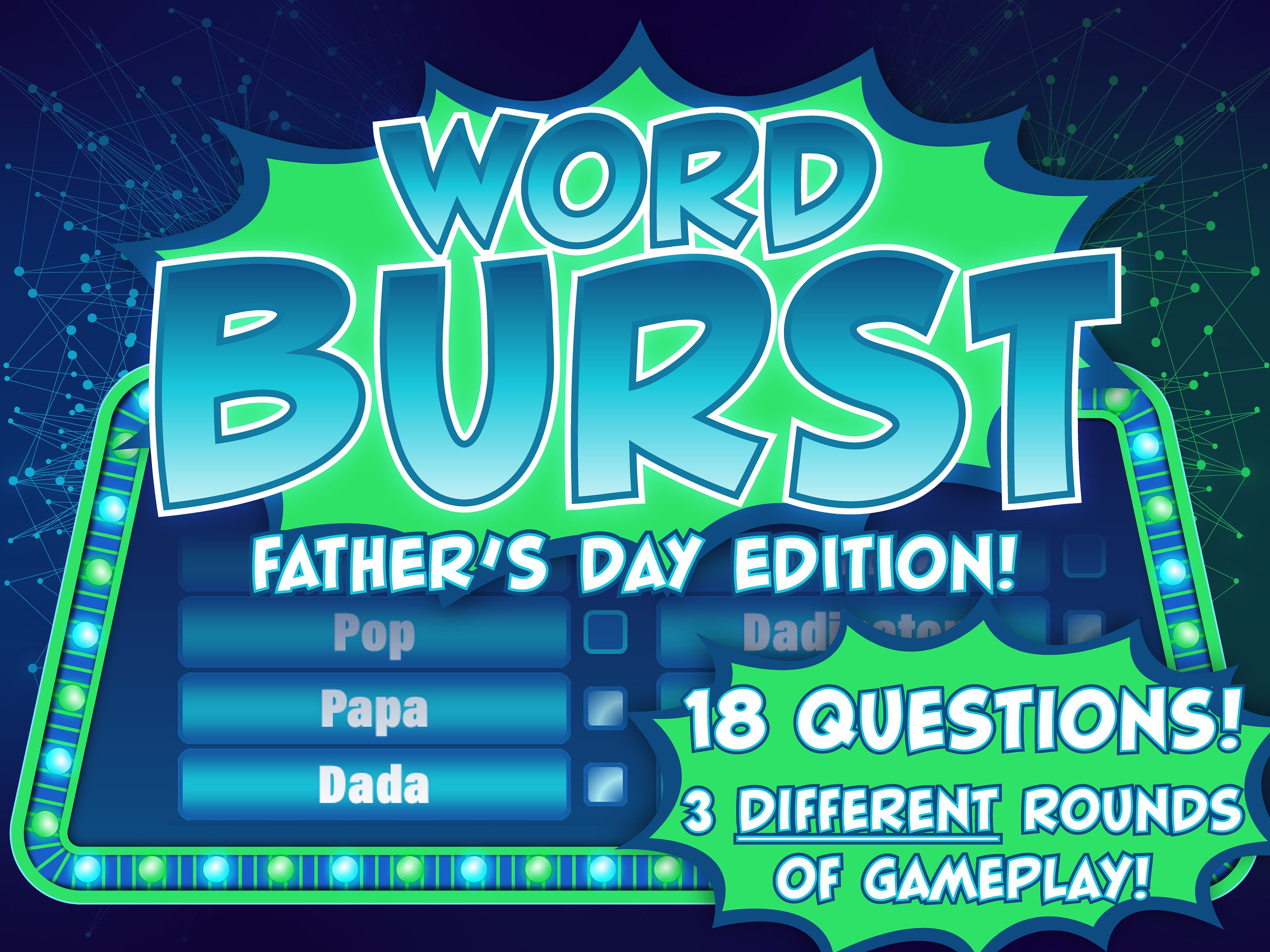 Father's Day Word Burst Game Powerpoint Game Customizable With Timer ...