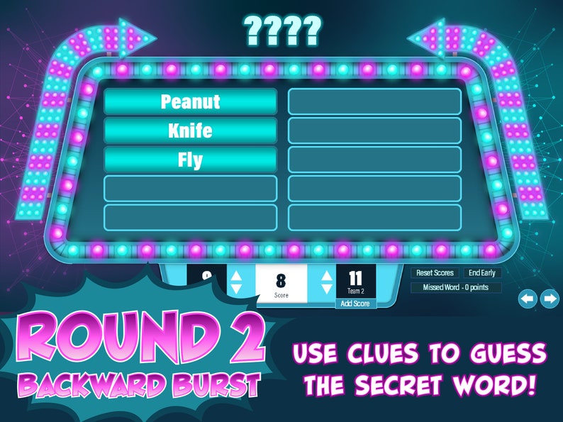 Word Burst Word Game – Interactive Powerpoint With Scoreboard (family ...
