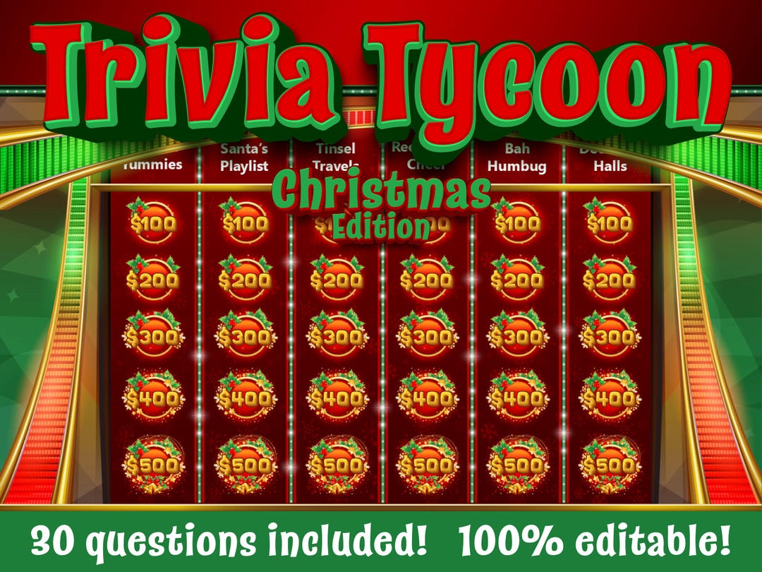 Christmas Trivia Tycoon | Interactive Holiday Game | Editable ...