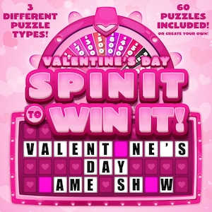Valentine's Day Word Game | Spin It to Win It | Interactive Editable ...