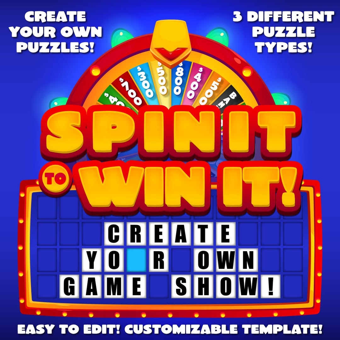 Spin It to Win It Template | Interactive Word Game | Editable ...
