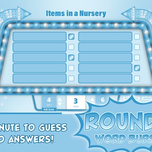 Baby Shower Word Burst Game – Powerpoint Game – Customizable With Timer ...