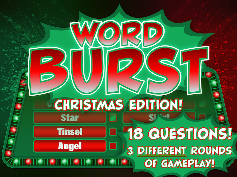 Christmas Word Burst Game – Powerpoint Game – Customizable With Timer ...