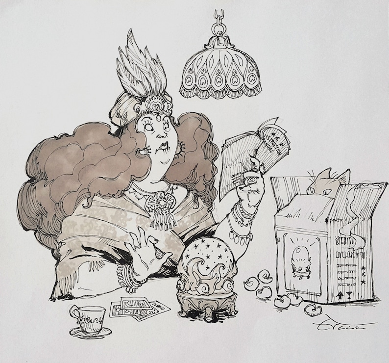 Unboxing Original ink drawing. Pen & Ink Drawing & Illustration etna.com.pe